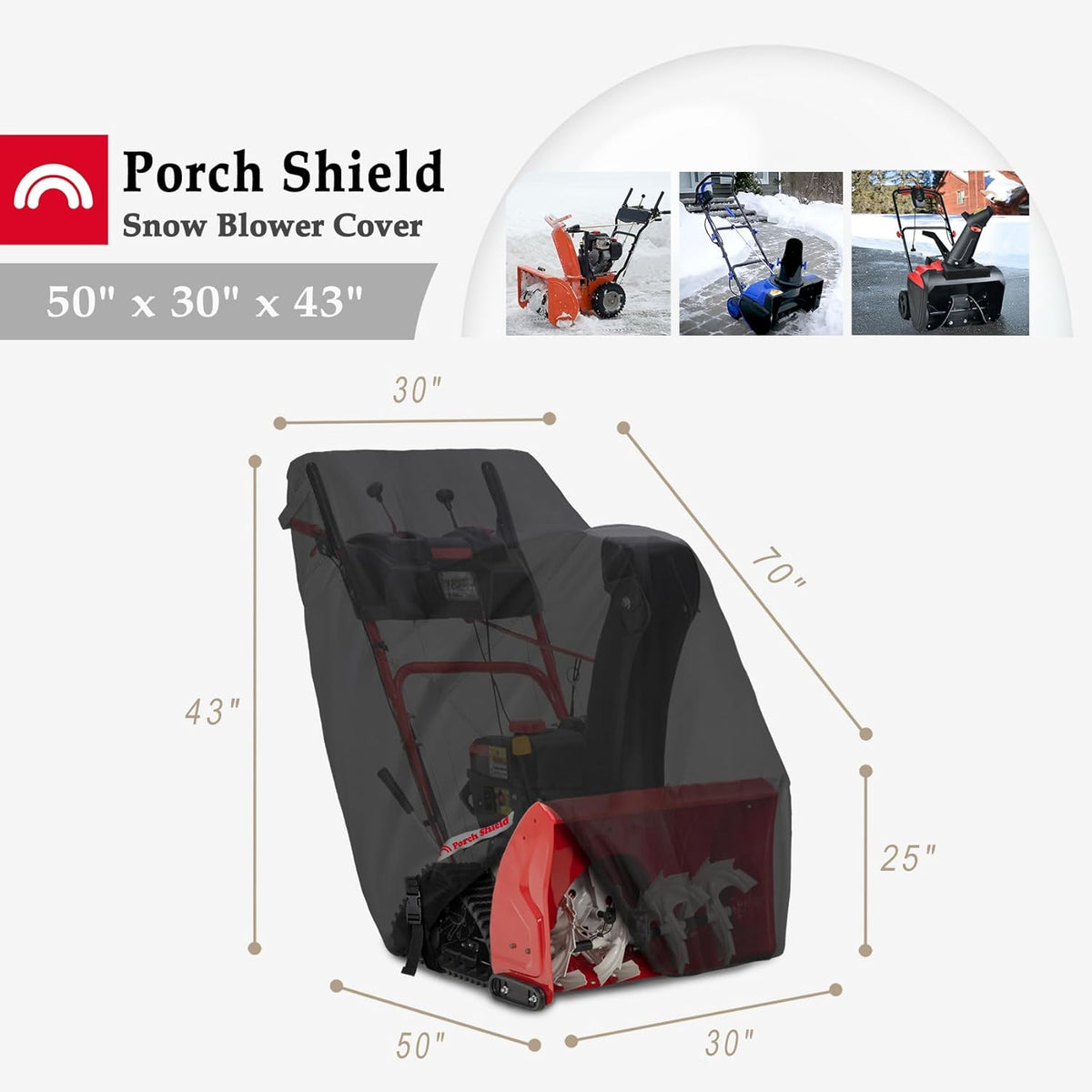 Porch Shield Snow Blower Cover – Outdoor Snowblower Cover Waterproof H ...